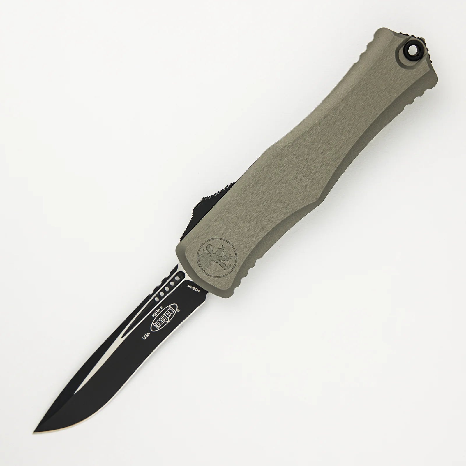 Microtech Hera II Recurve OTF Knife Clear Aluminum 4" Black – timberknives.com