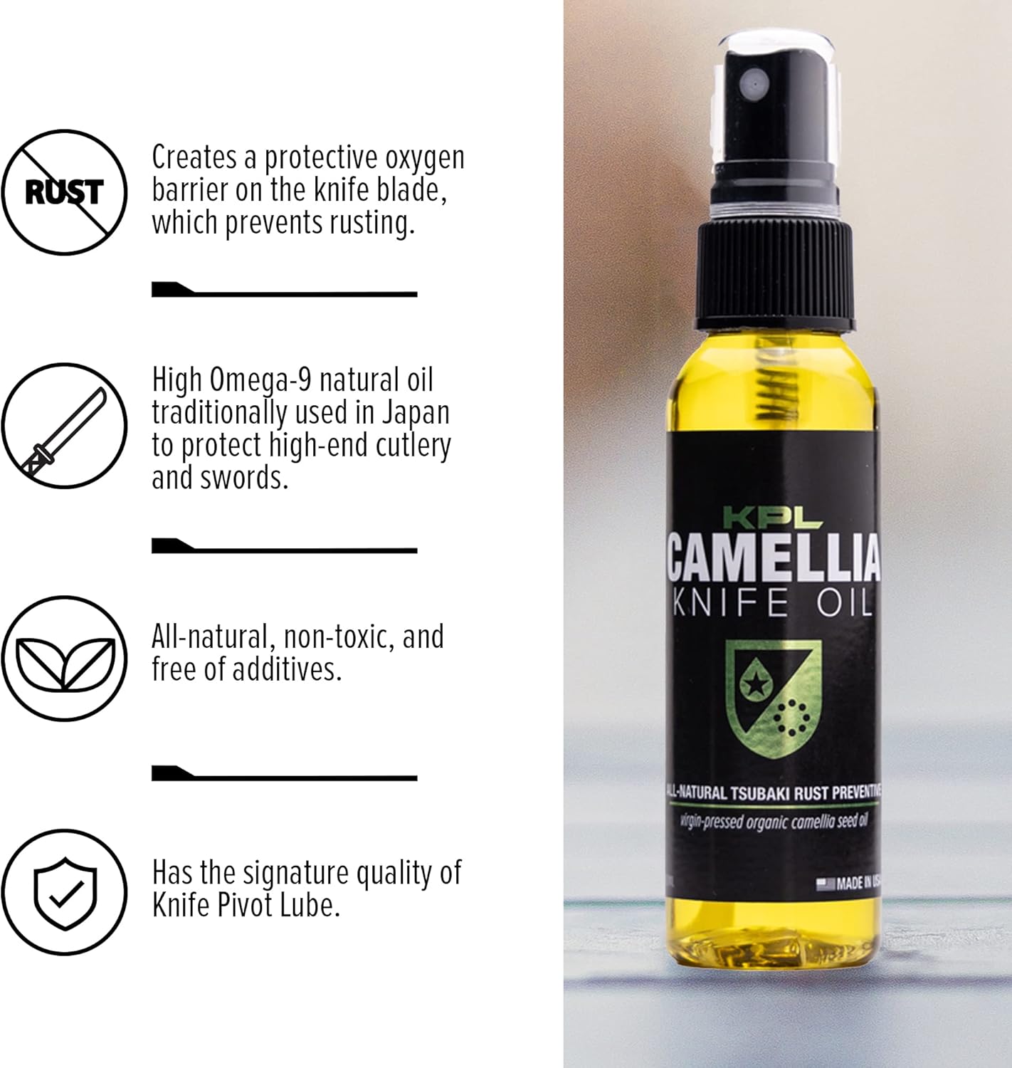 Knife Pivot Lube Organic Camellia Kitchen Knife Oil 60mL – timberknives.com
